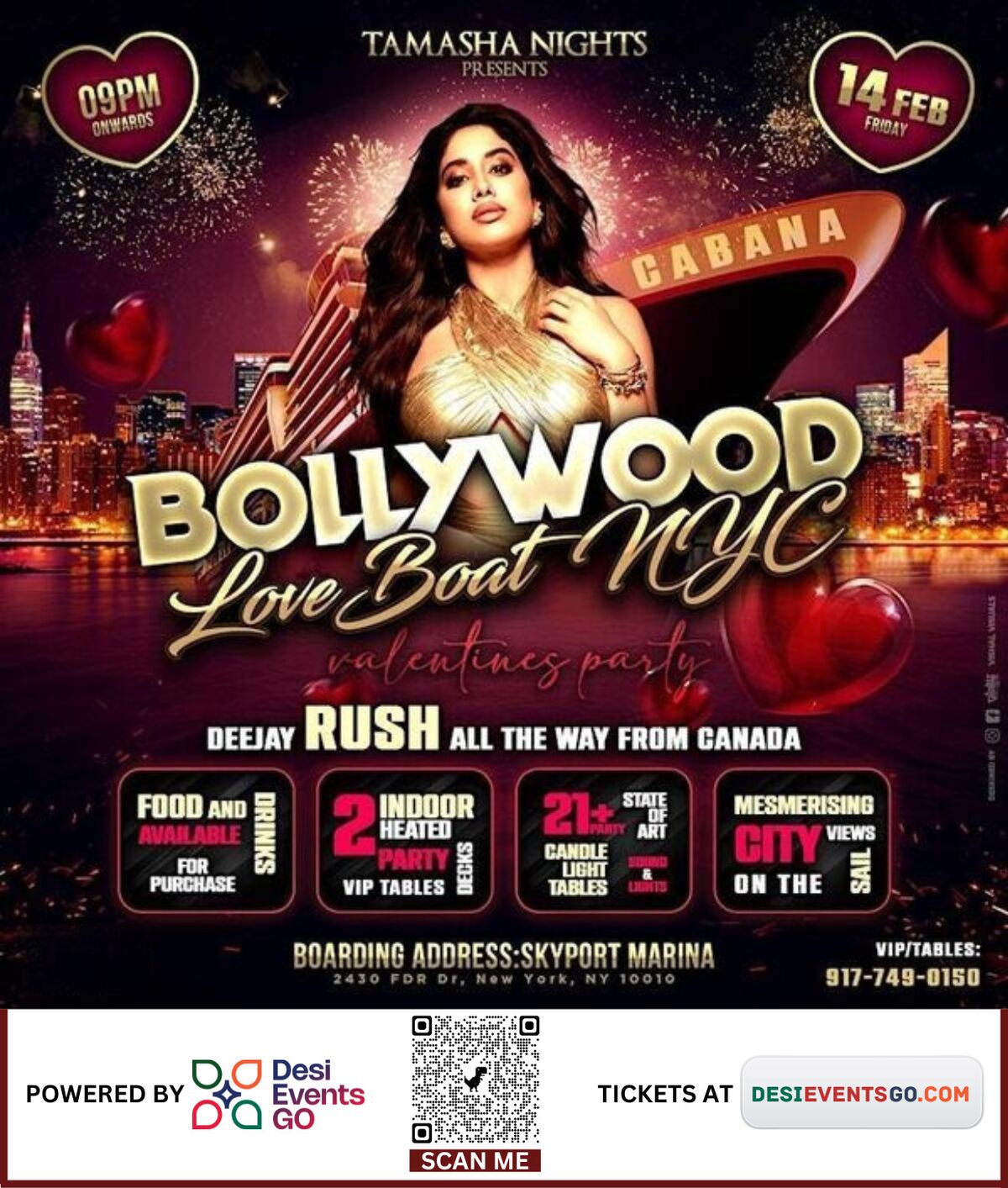 NYC TAMASHA NIGHTS | BOLLYWOOD VALENTINES DAY CRUISE PARTY | Desi Events GO